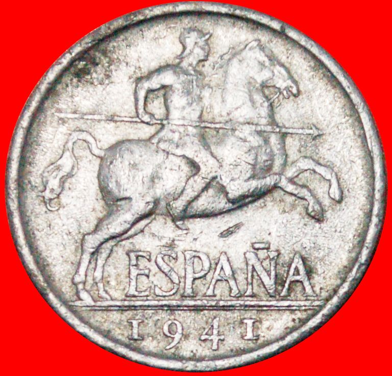 WARTIME (1939-1945): SPAIN ★ 5 CENTAVOS 1941 IBERIAN RIDER! - For Sale ...