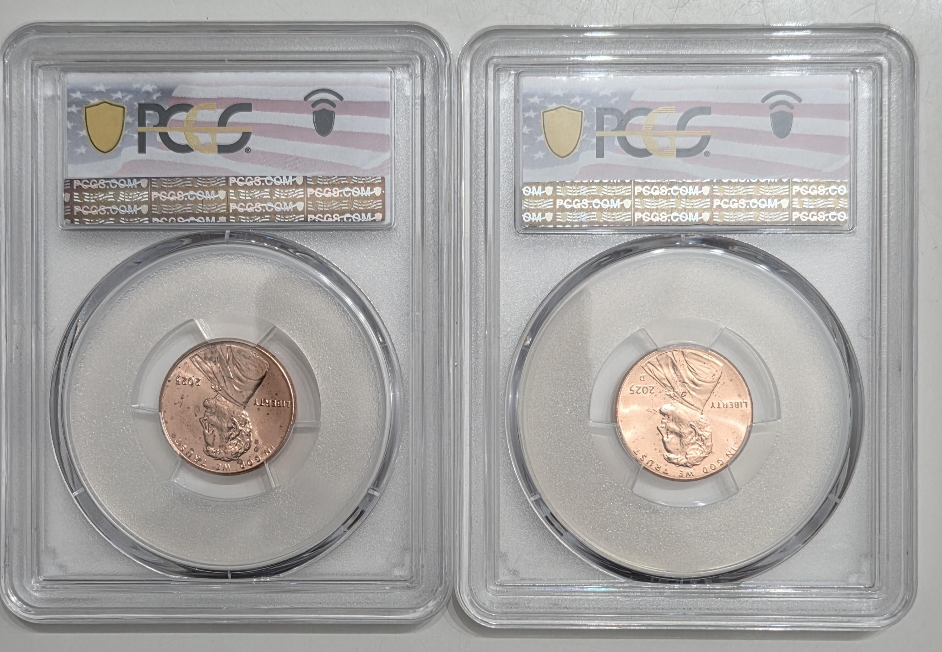 2025 P & D LINCOLN SHIELD CENT PCGS MS66 2-COIN PENNY SET BUSINESS ...