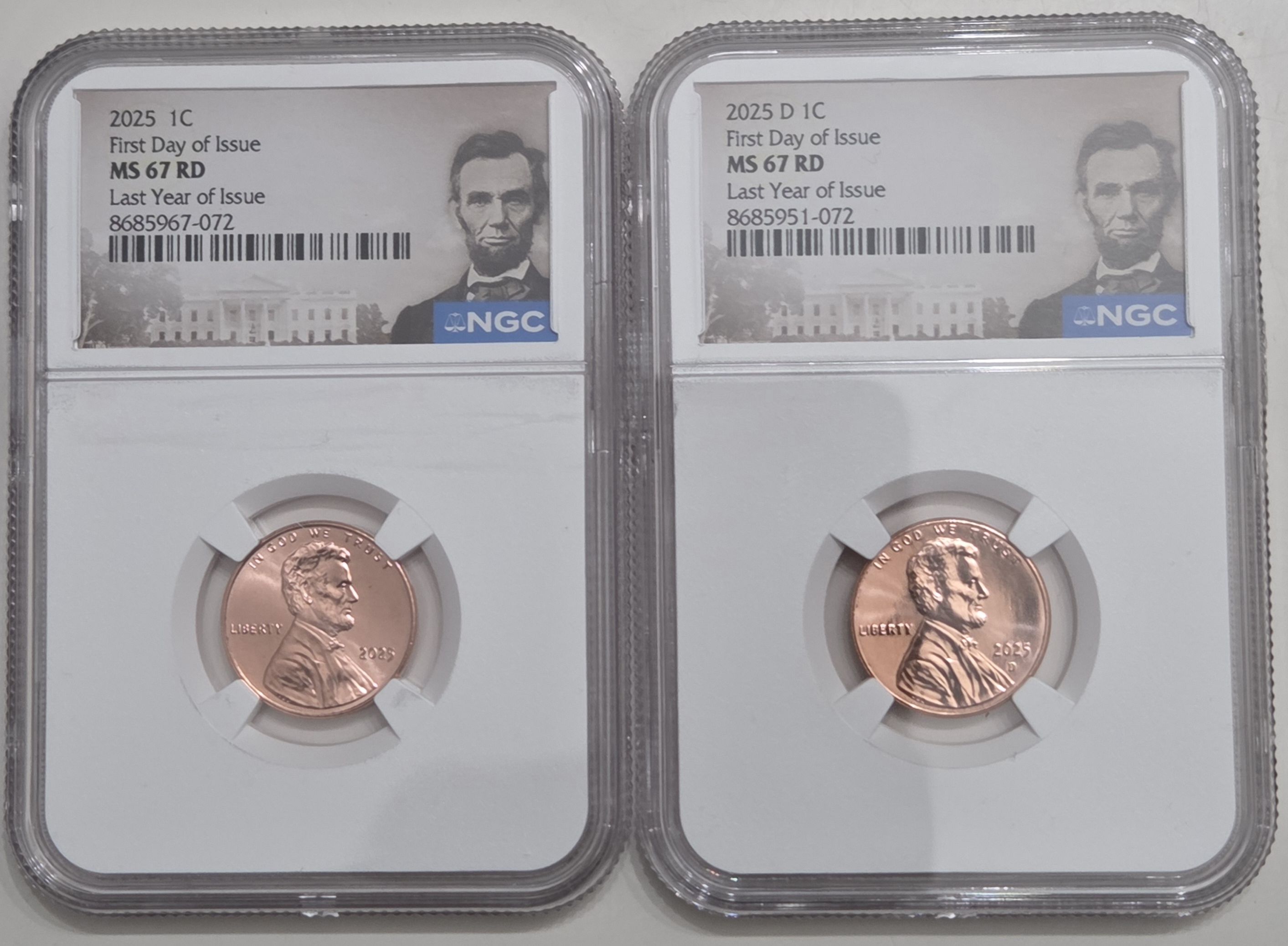 2025 P & D LINCOLN SHIELD CENT NGC MS67 2-COIN PENNY SET BUSINESS ...