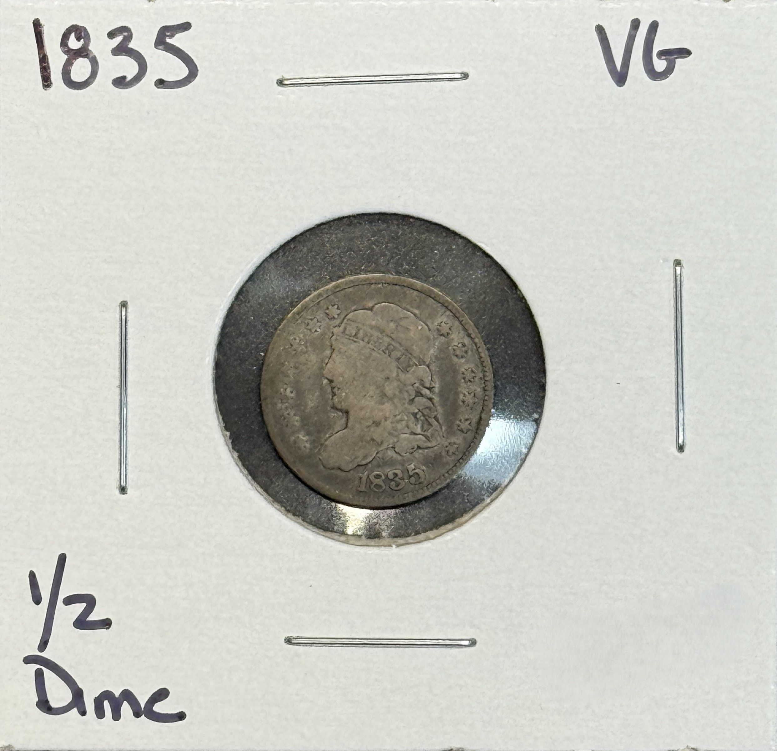 1835 Bust Half Dime, VG. (11419) - For Sale, Buy Now Online - Item #973525