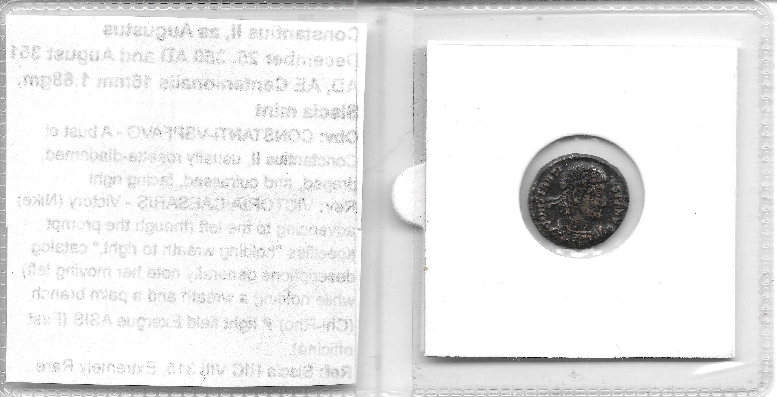 Constantius II, as Augustus AE Centenionalis Siscia Extremely Rare ...