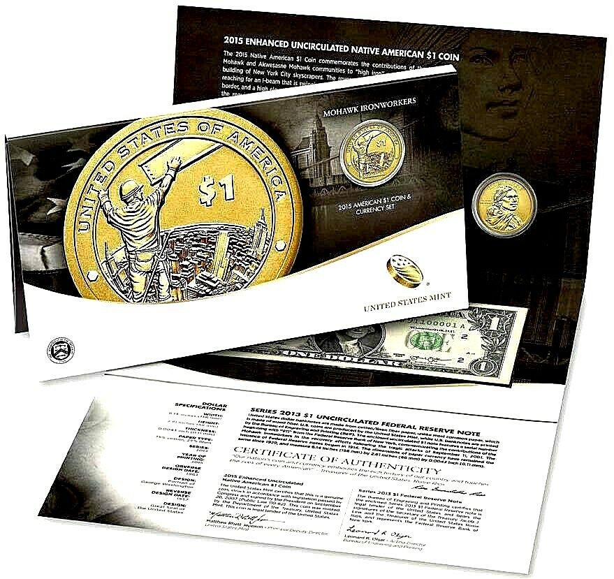 2015 American $1 Coin and Currency Set - US Mint 15RA Enhanced ...