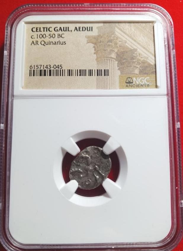 Celtic Central Gaul. Aedui. AR Quinarius Circa 80-50 BC. NGC (HG) - For ...