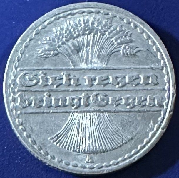 Germany - Weimar - 1922 A (Berlin mint) - 50 Pfennig [#3] - For Sale ...