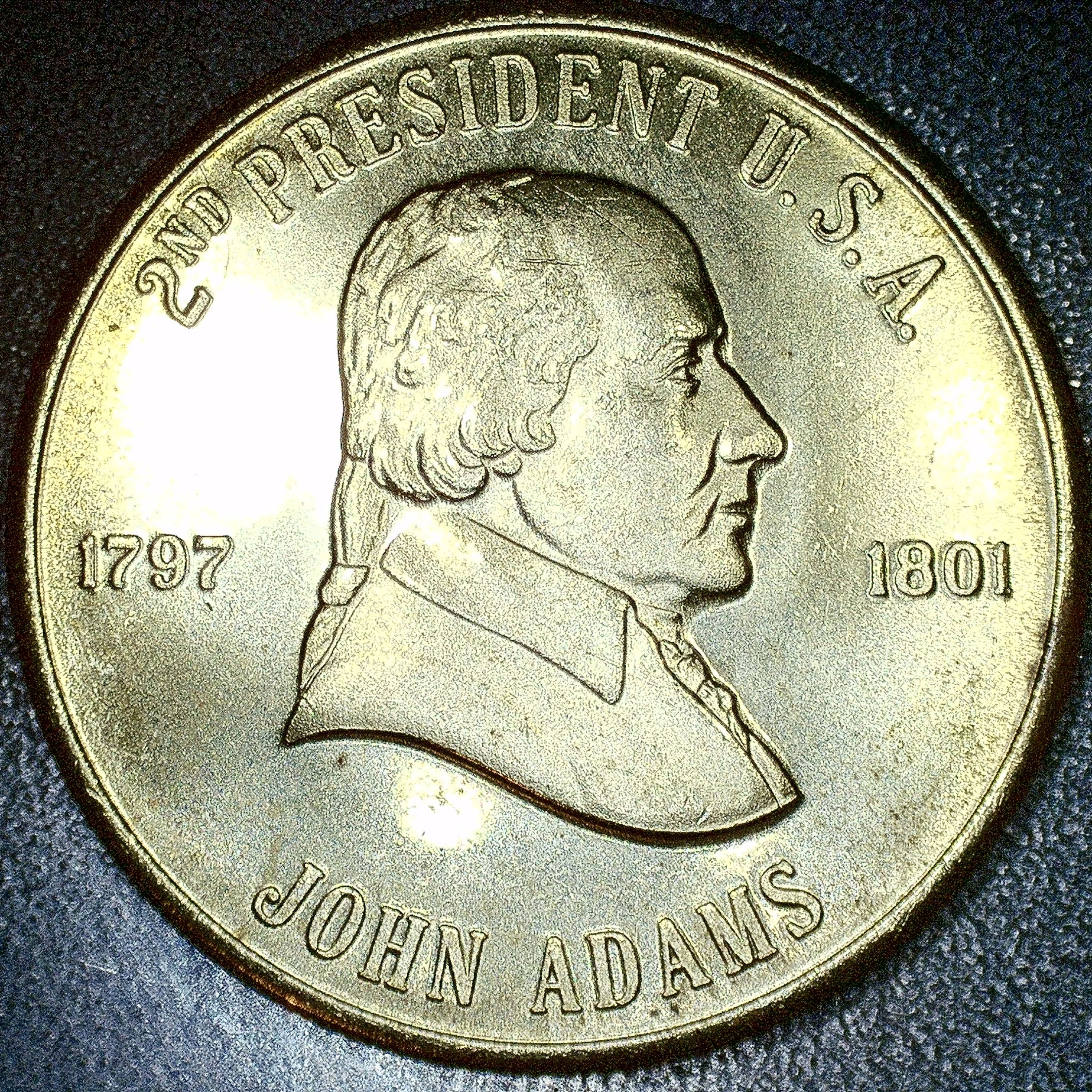 John Adams 2nd President Brass Commemorative Coin/Token 28.5mm - For ...