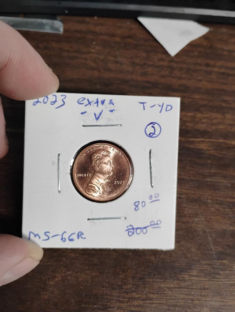 2023 extra v lincoln shield cent error coin , ms-66 red coin # 2 - For ...