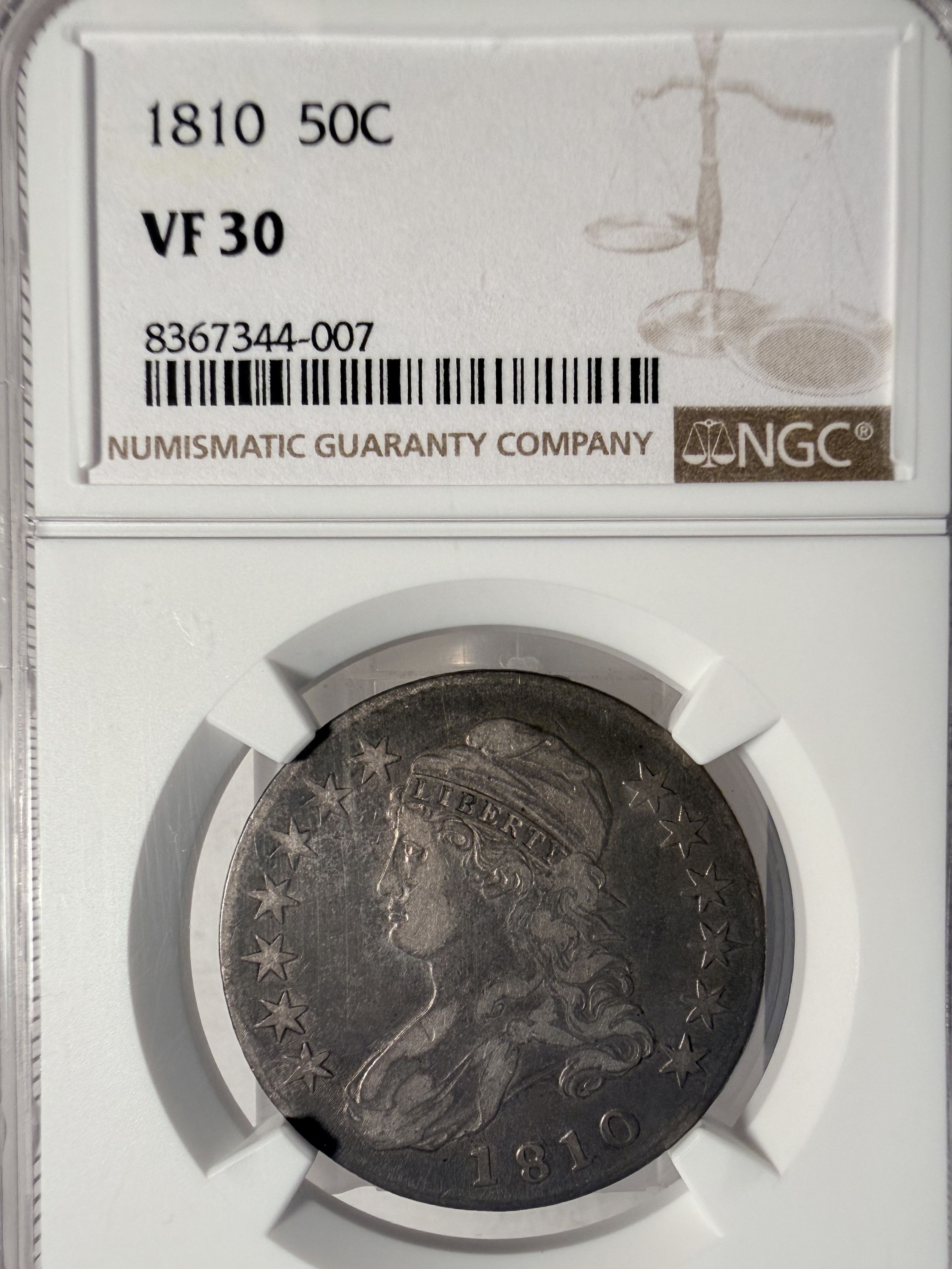 1810 Capped Bust Half Dollar, VF30 NGC (13292) - For Sale, Buy Now ...