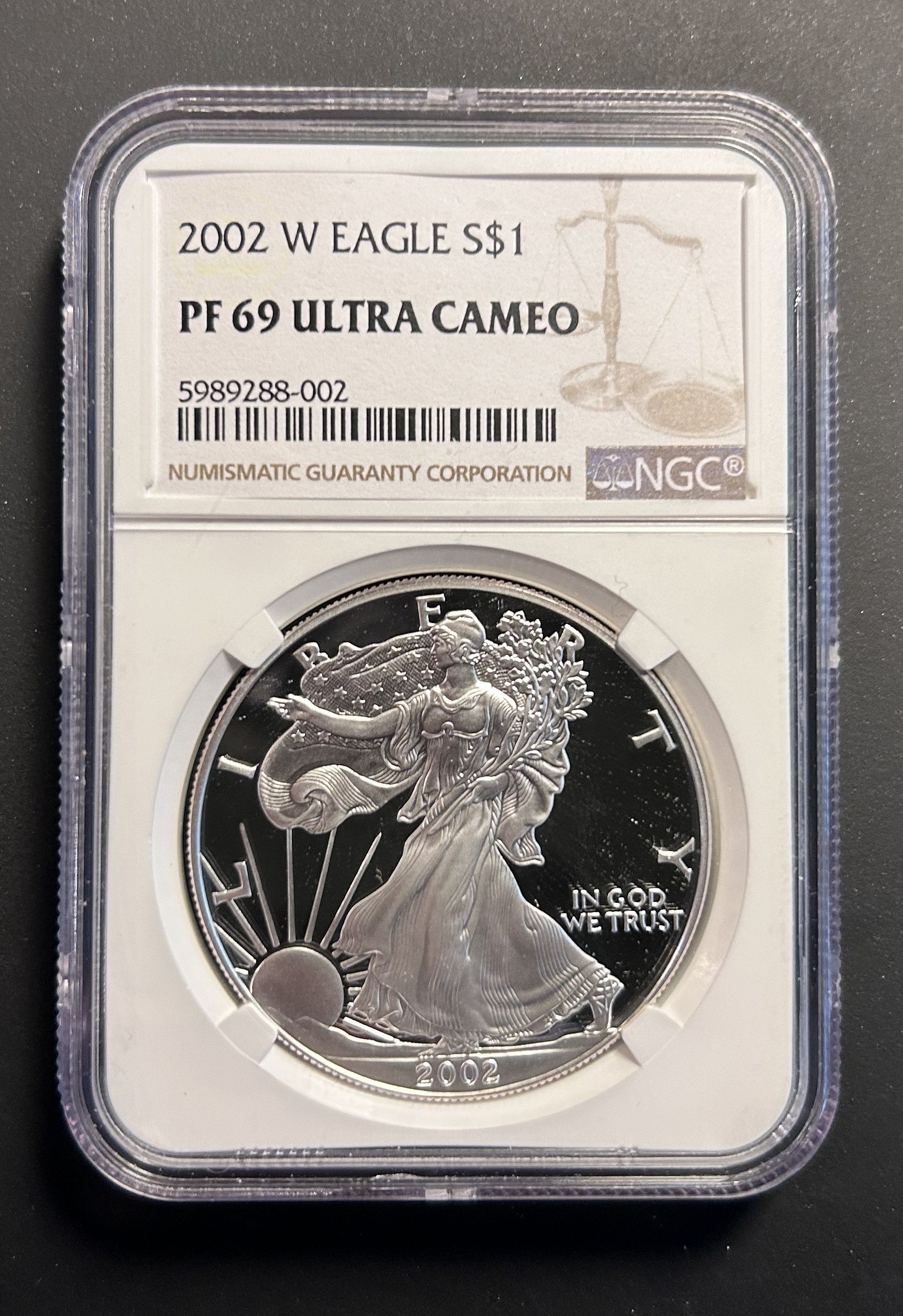 2002-W $1 Silver Eagle, PR69 Ultra Cameo NGC - For Sale, Buy Now Online ...