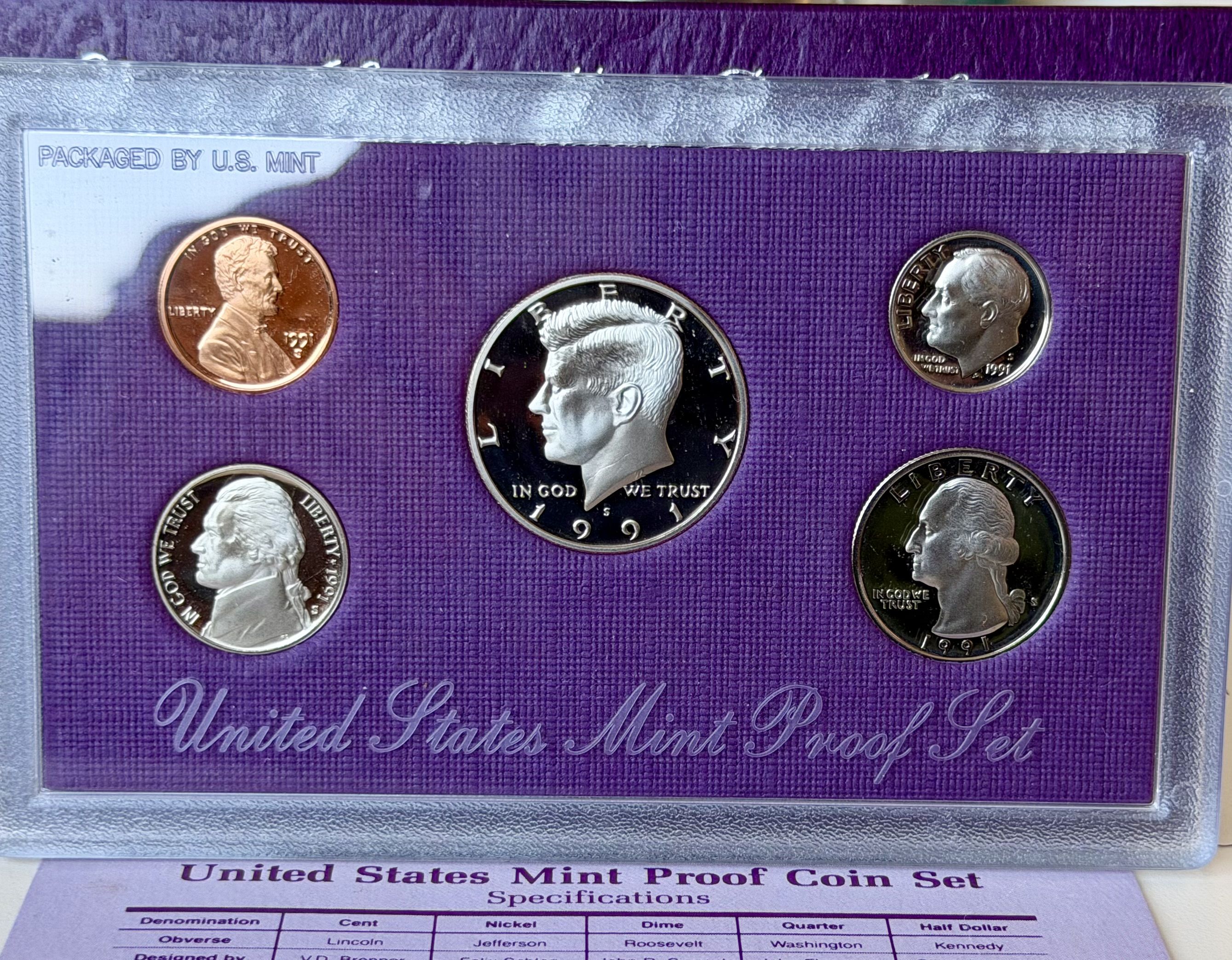 1991-S US Mint Clad Proof Set • Ultra Cameo Proof Coins - For Sale, Buy ...