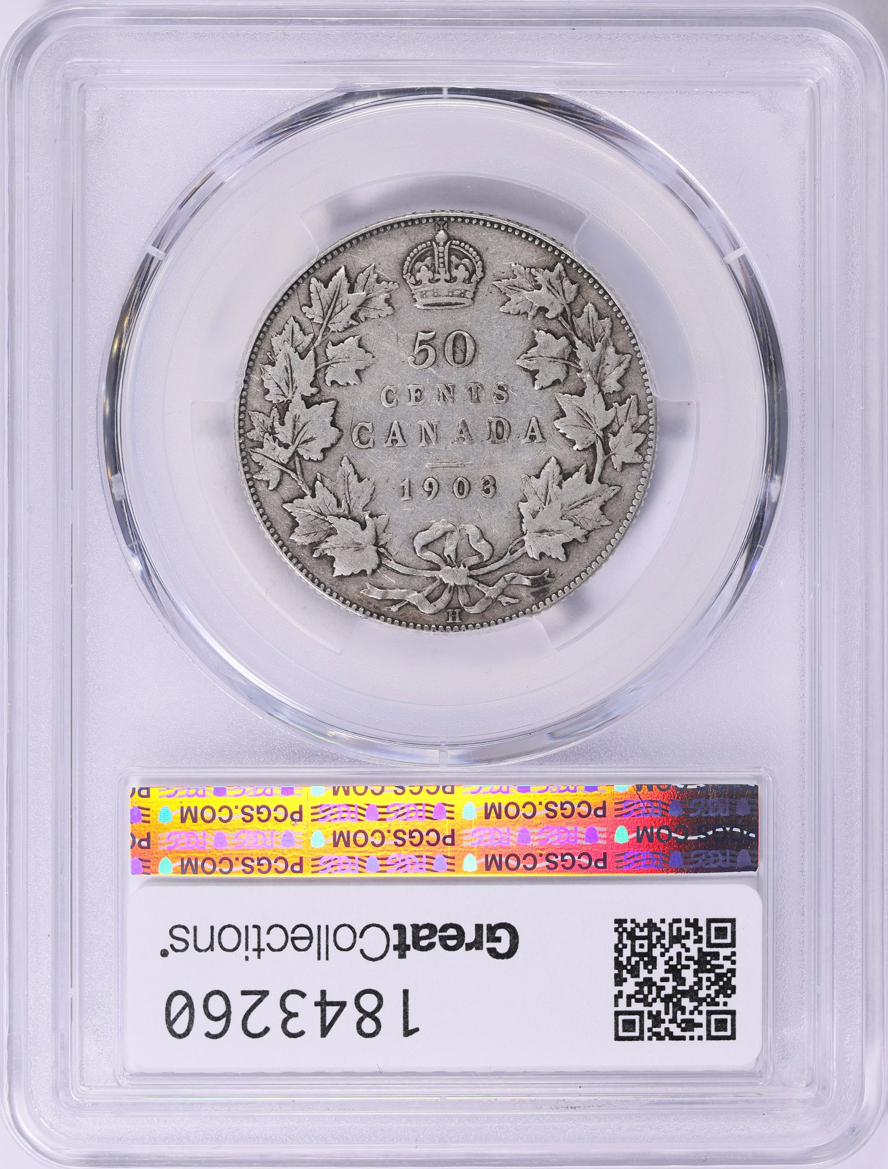 1903-H Canada 50 Cents, Edward VII, PCGS VF-35 - $180 Retail - For Sale ...