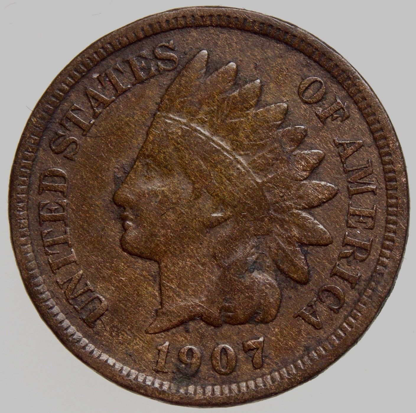 1907 Indian Head Cent #35 Cleaned - For Sale, Buy Now Online - Item #298368