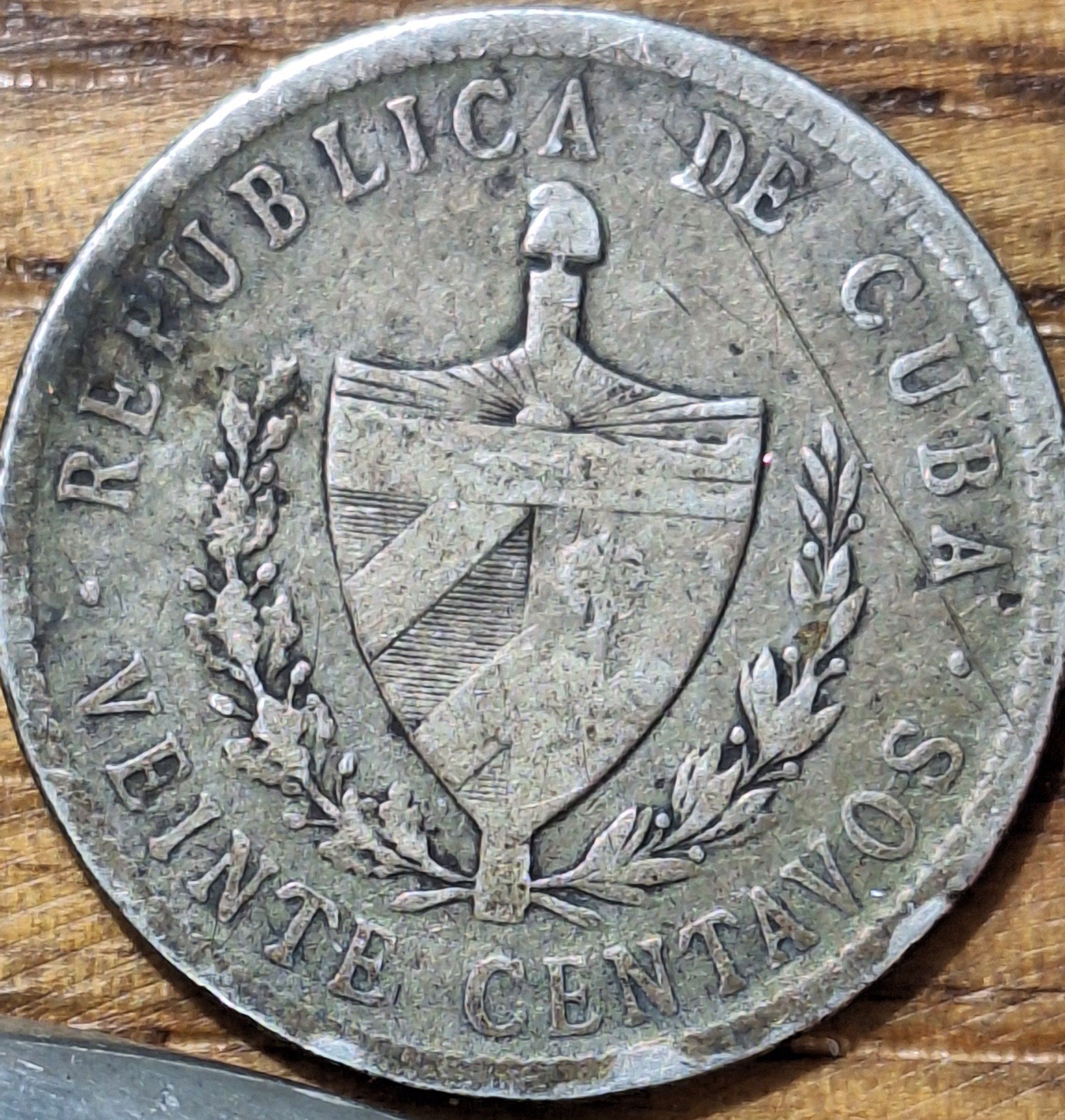 1920 Cuba 20 Centavos - For Sale, Buy Now Online - Item #986447