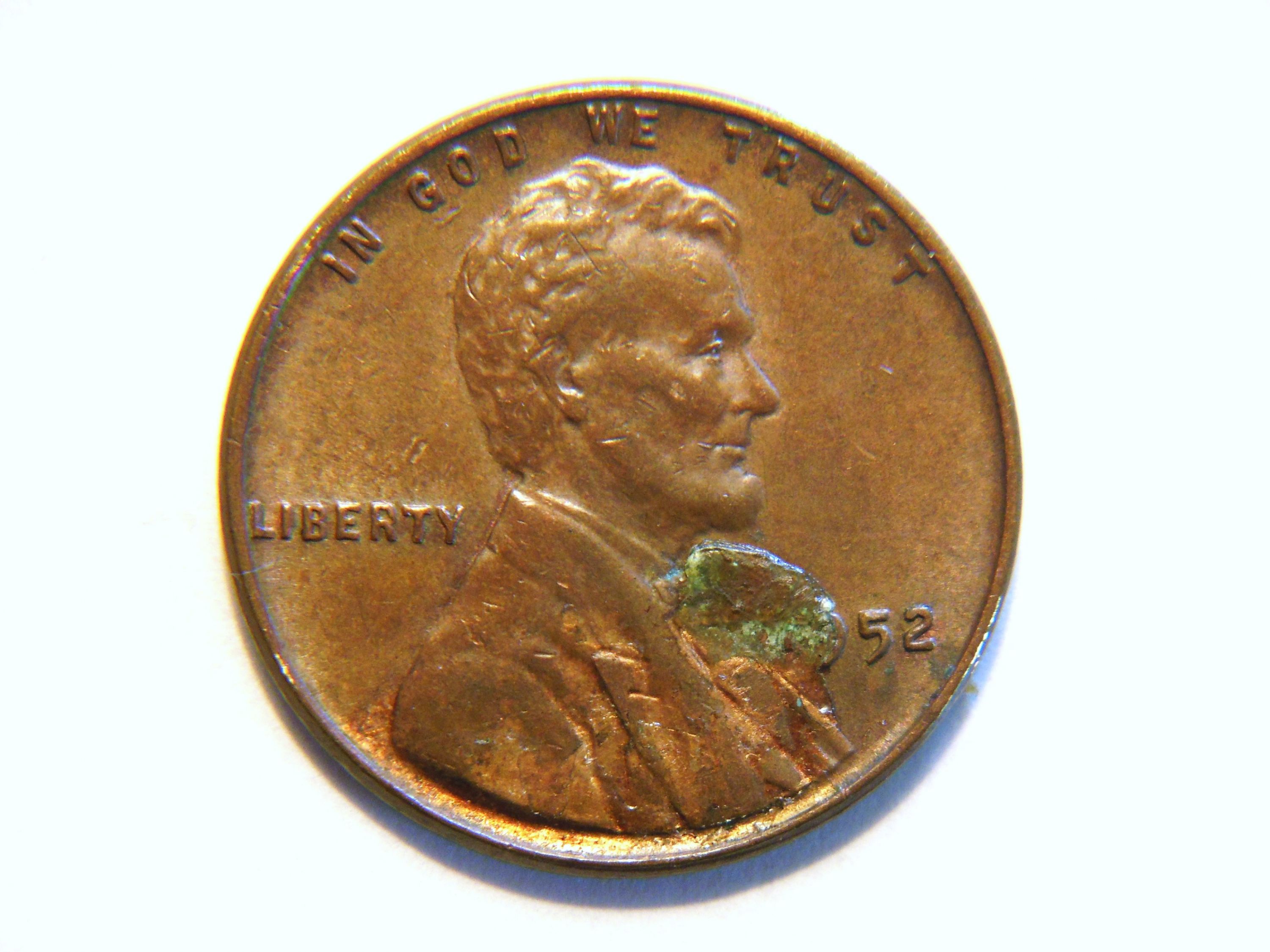 1952-P Lincoln Wheat Cent Die Cud Error Coin - For Sale, Buy Now Online ...