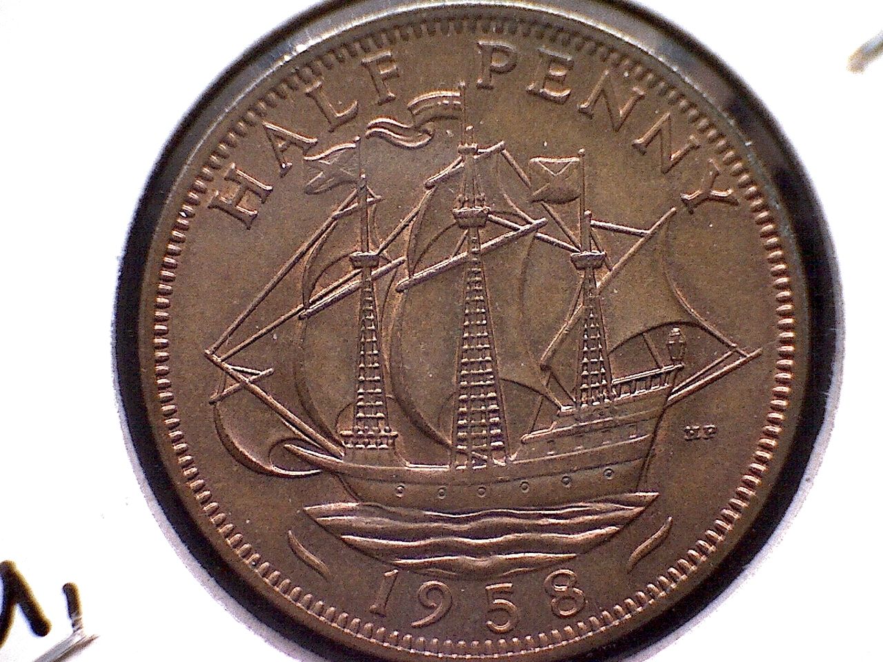 1958 GREAT BRITAIN QUEEN ELIZABETH 11 HALF PENNY For Sale Buy Now