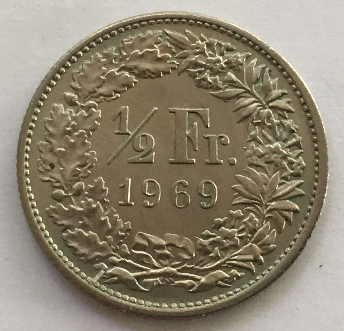 SWITZERLAND 1969 1/2 FRANC - For Sale, Buy Now Online - Item #119892