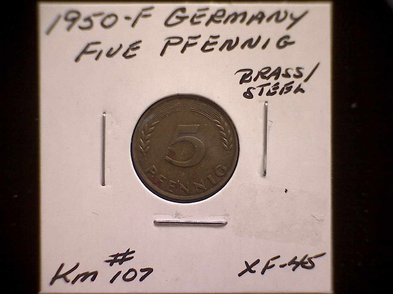 1950F GERMANY FIVE PFENNIG - For Sale, Buy Now Online - Item #147443
