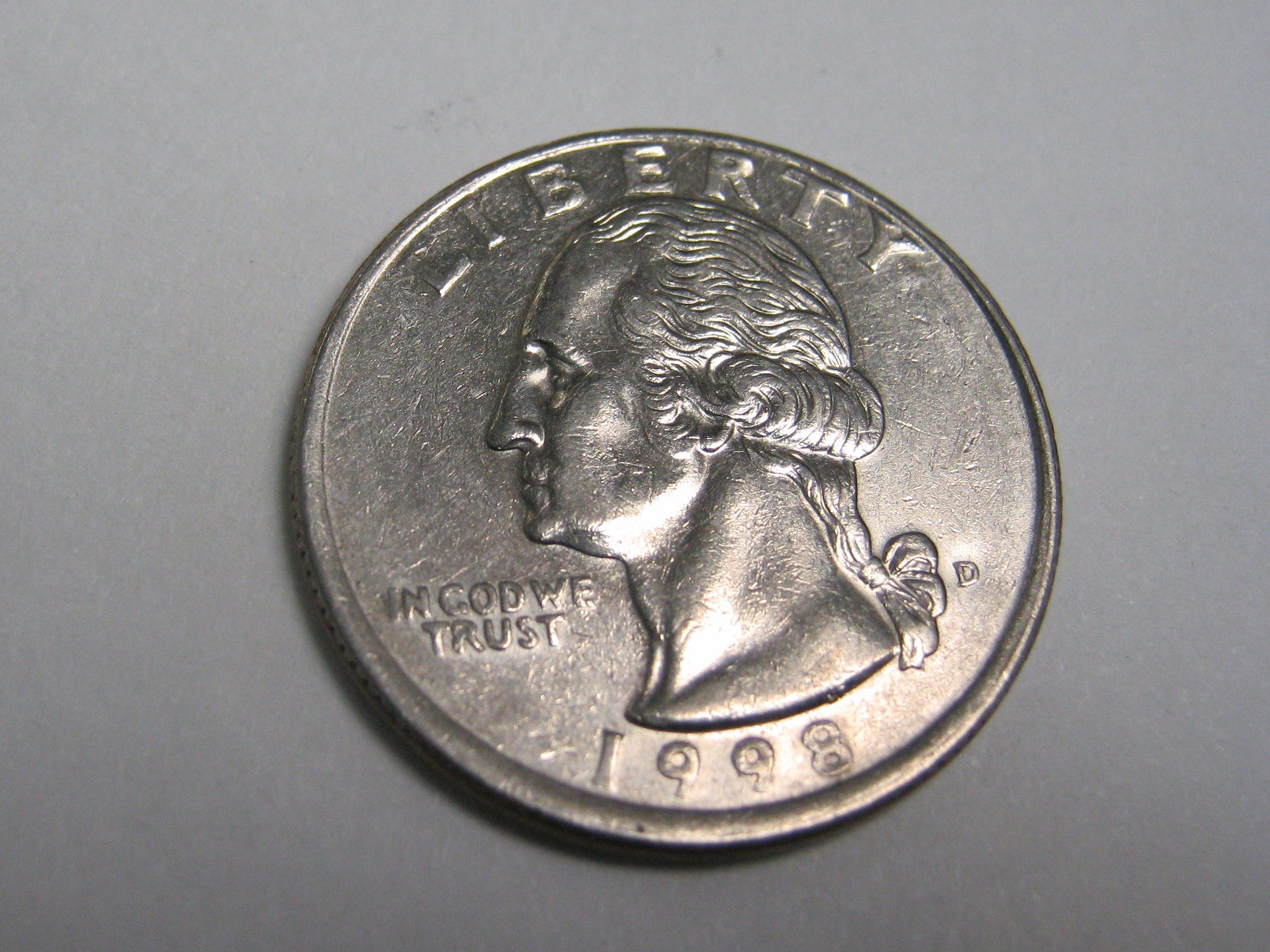 1998 D WASHINGTON QUARTER....OFF CENTER STRUCK.....NICE LOOKING COIN ...
