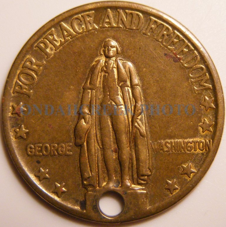 1940 NY World's Fair Coin George Washington Peace Freedom Medal Token ...