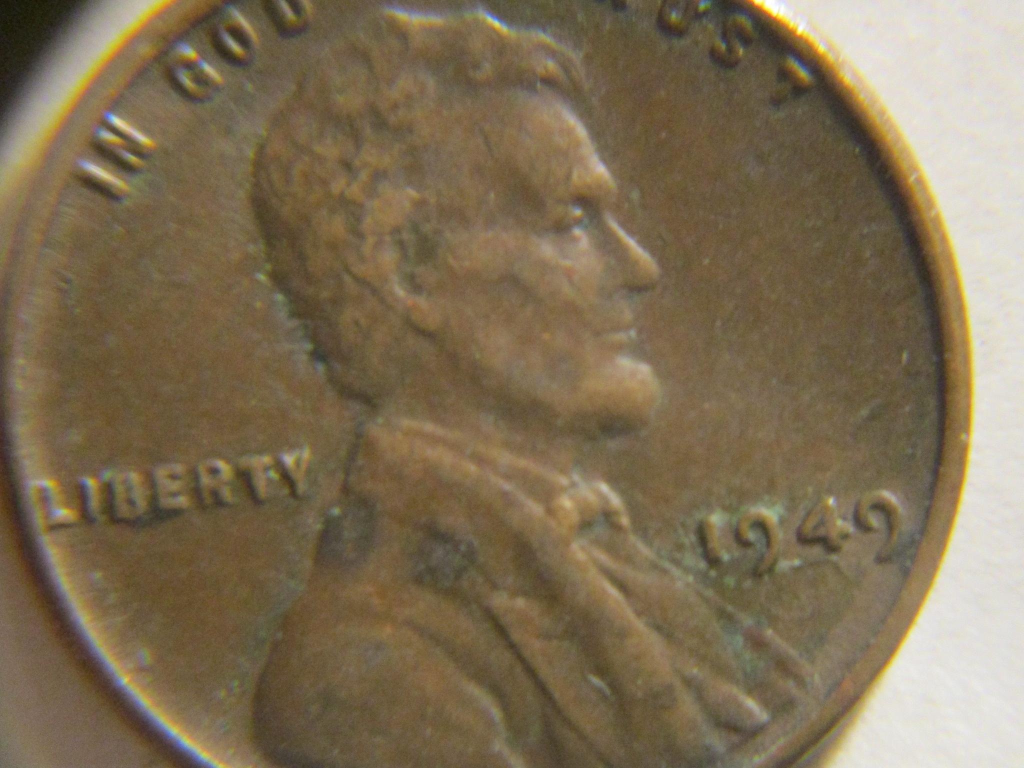 1949 P Lincoln Wheat Penny Reverse (Die crack ? Lamination Tear) - For ...