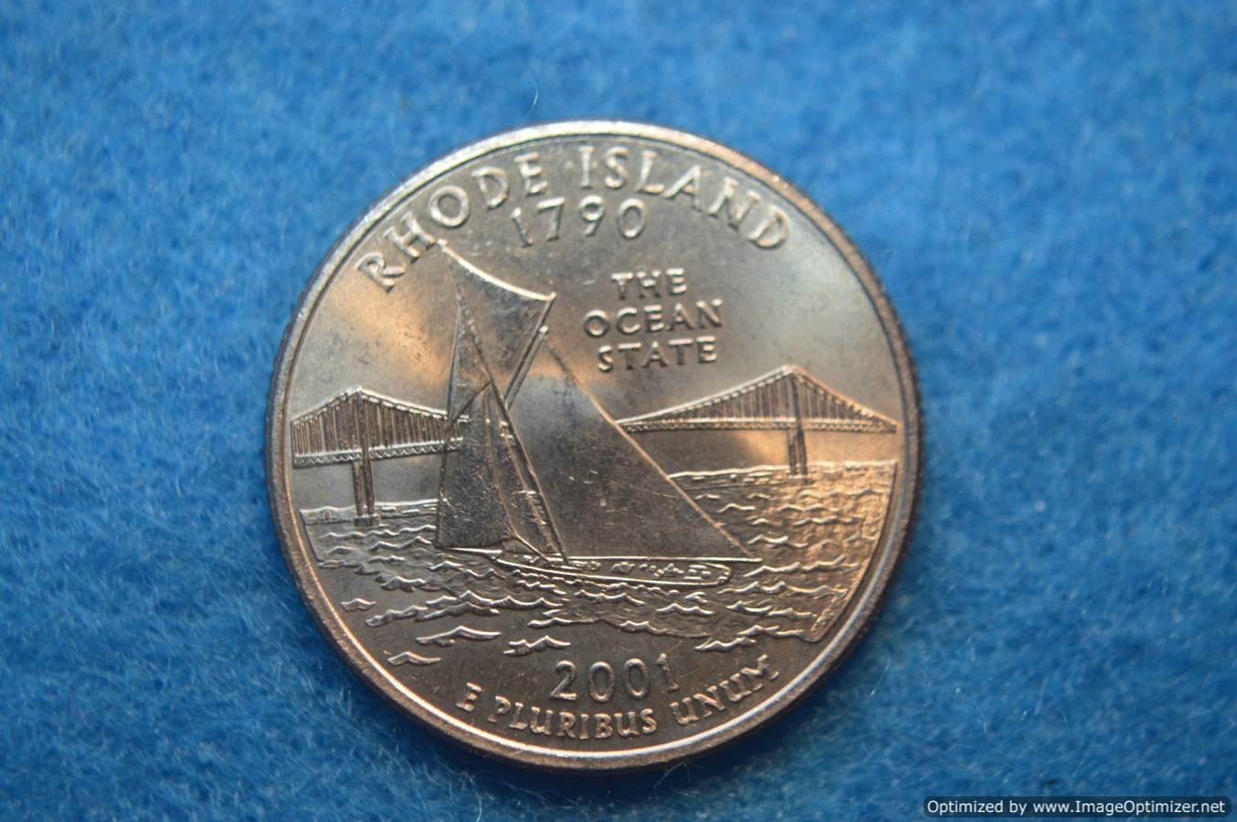 2001 D Rhode Island 50 States and Territories Quarters - For Sale, Buy ...
