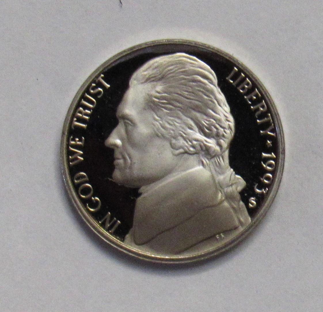 1993 S Proof Jefferson Nickel - For Sale, Buy Now Online - Item #288142