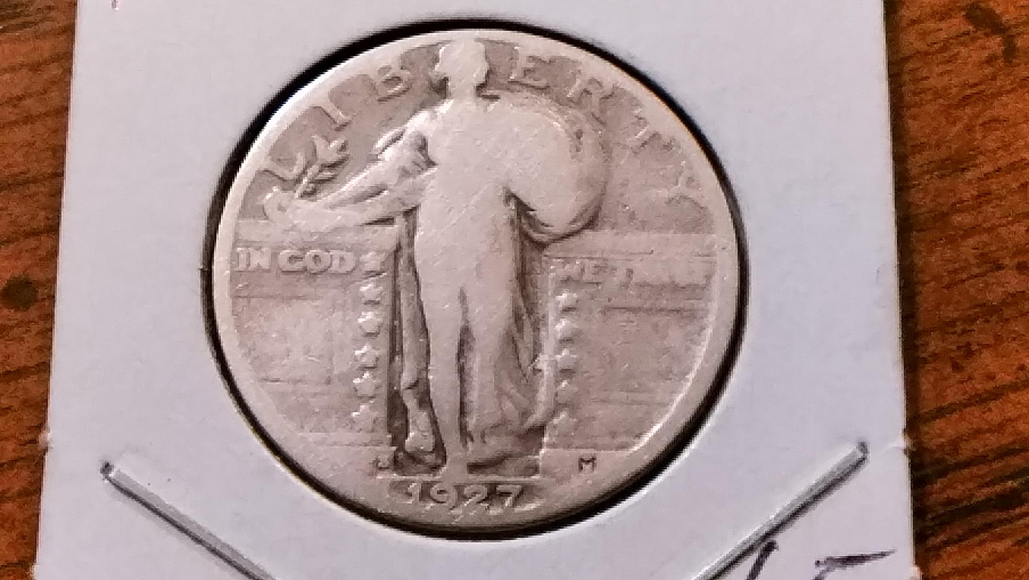 1927 S Standing Liberty Quarter with clear date mint mark and quite ...
