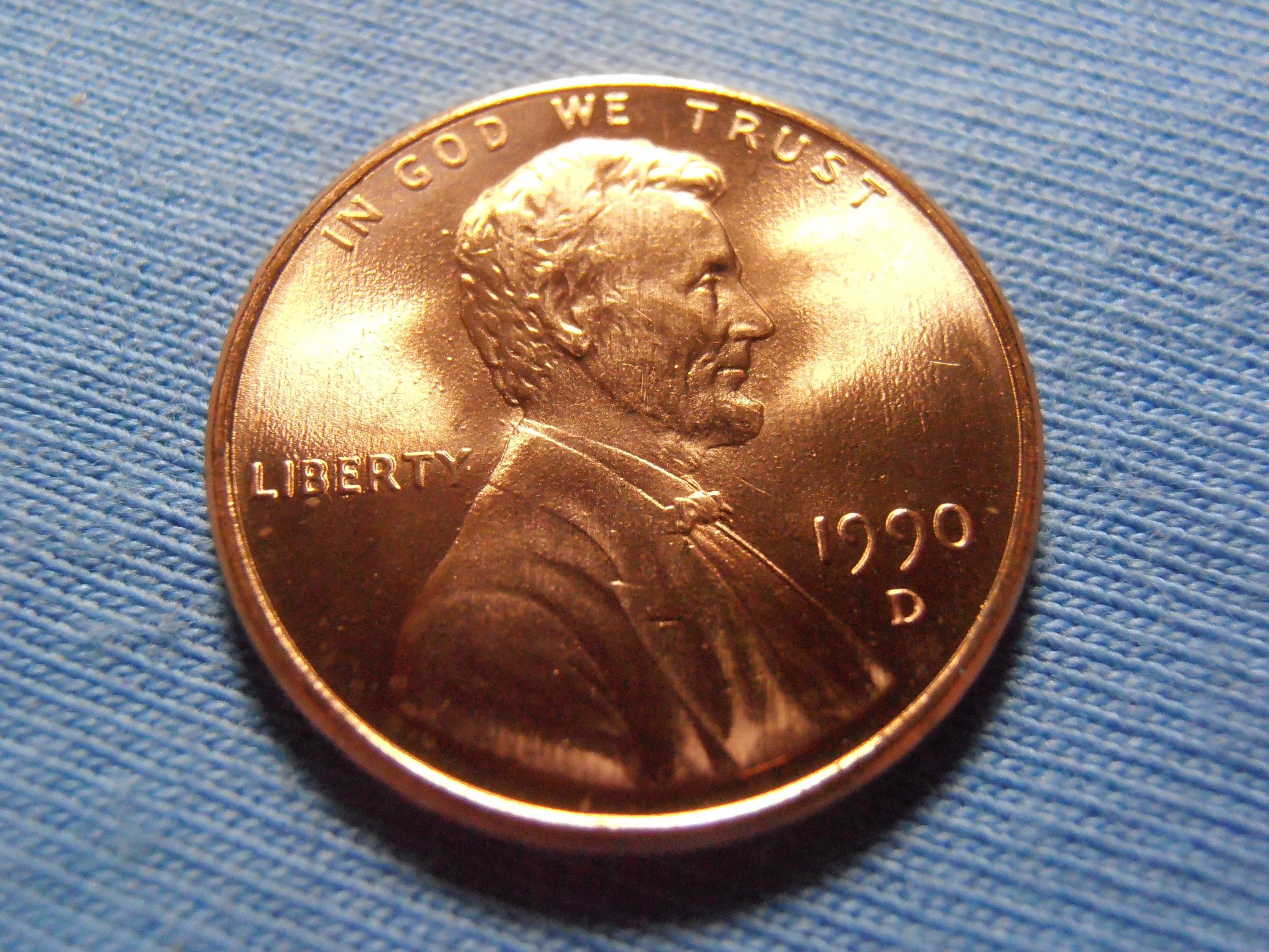 1990 D Lincoln Cent, BU, FREE SHIPPING - For Sale, Buy Now Online ...