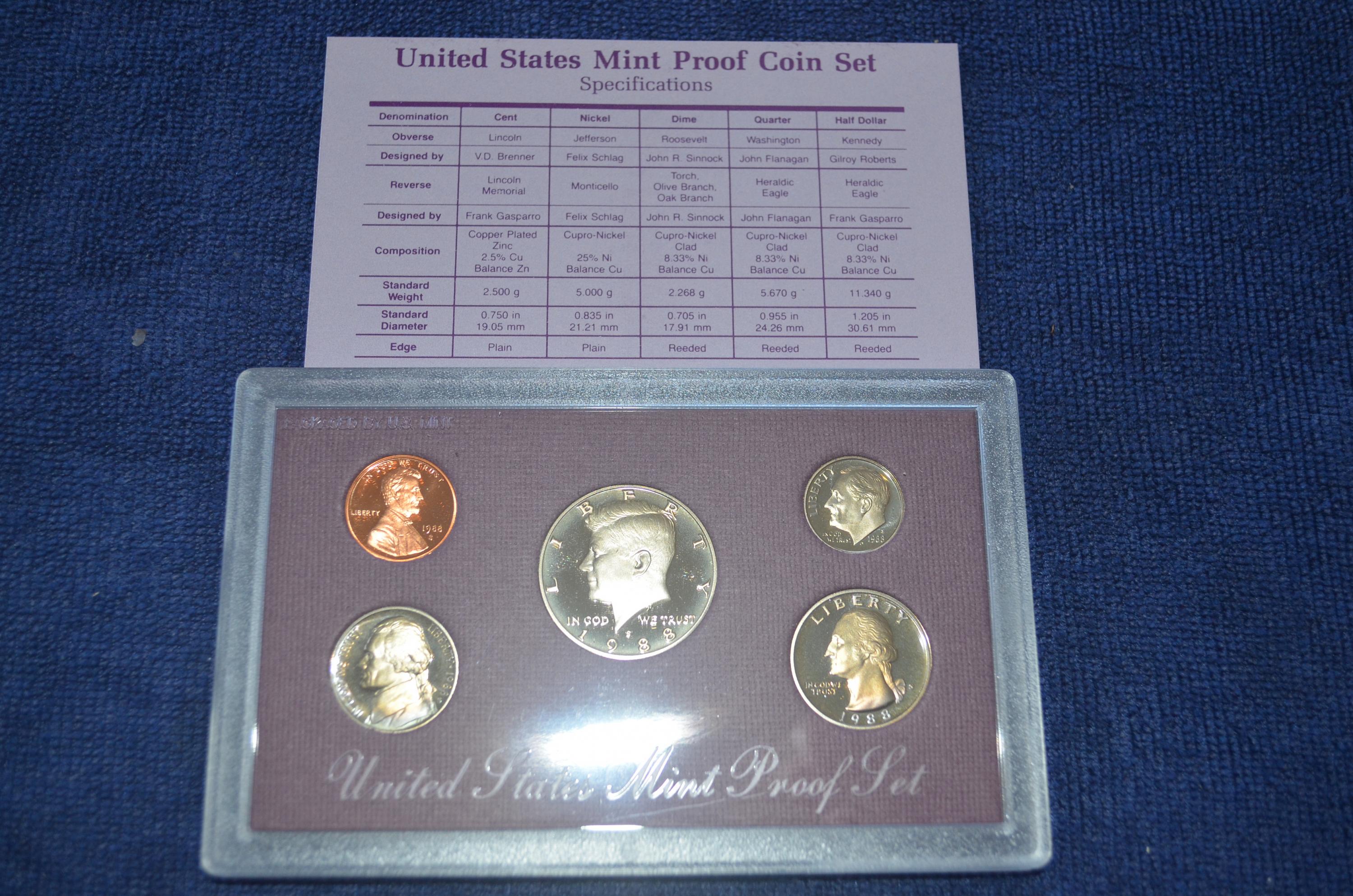1988-S Proof Set in Original Box - For Sale, Buy Now Online - Item #343272
