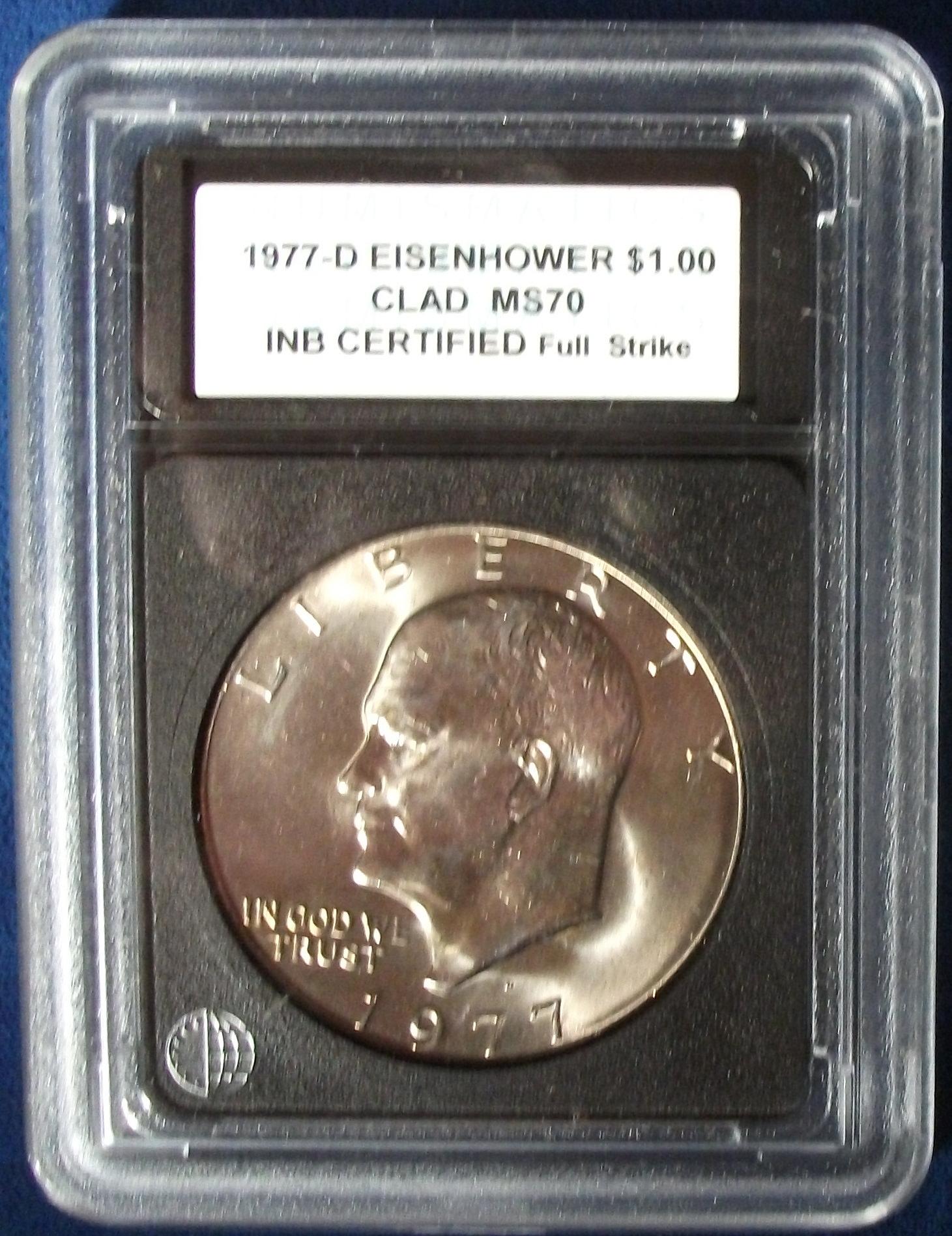 1977D Eisenhower Dollar INB MS70 Full Strike - For Sale, Buy Now Online ...