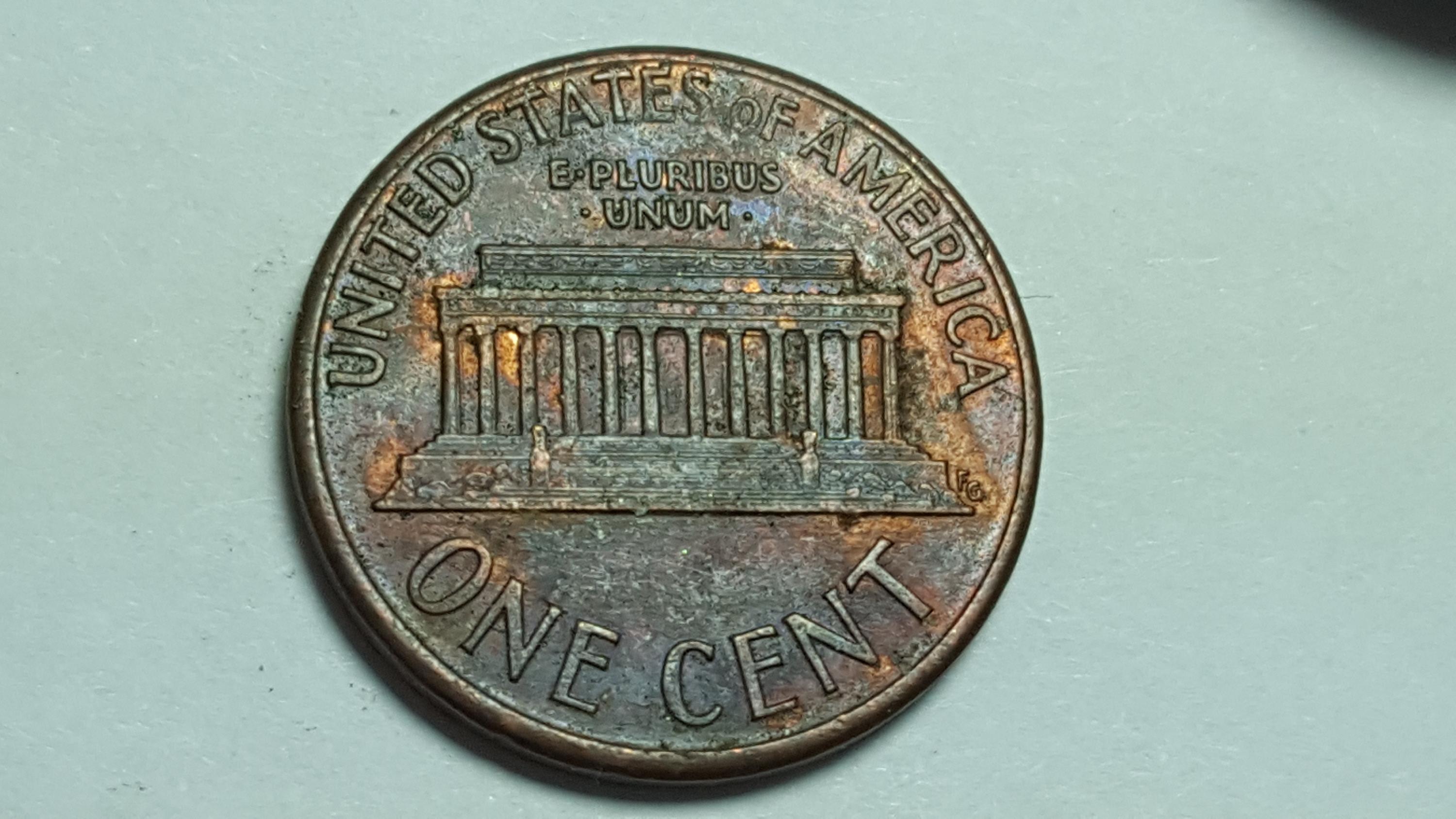 1990 - P Lincoln Memorial Penny 1c Slightly Obverse Off-center Mint ...