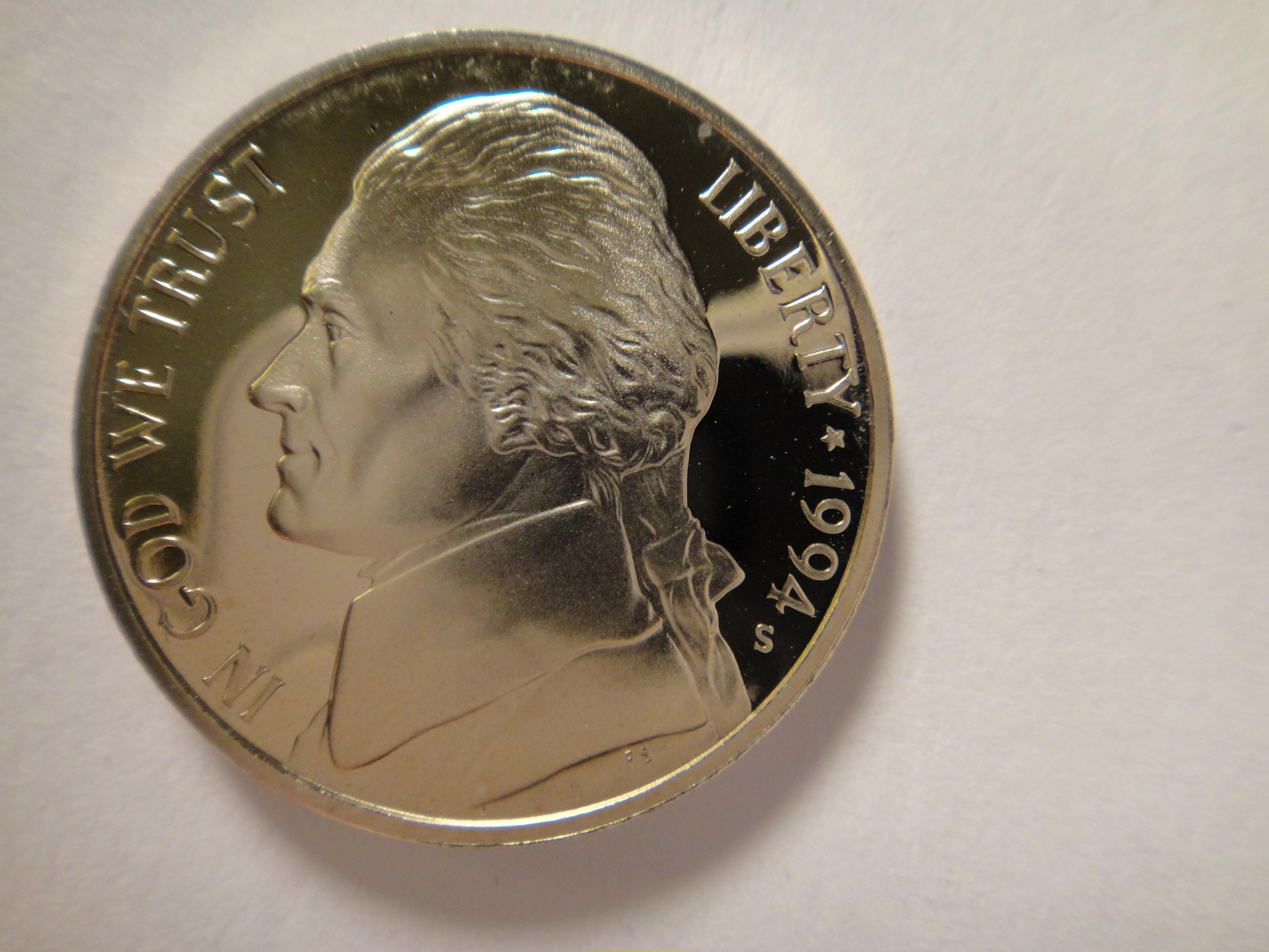 1994-S Jefferson Nickel Proof-65 (GEM) Full Steps=6 SHARP STRIKE - For ...