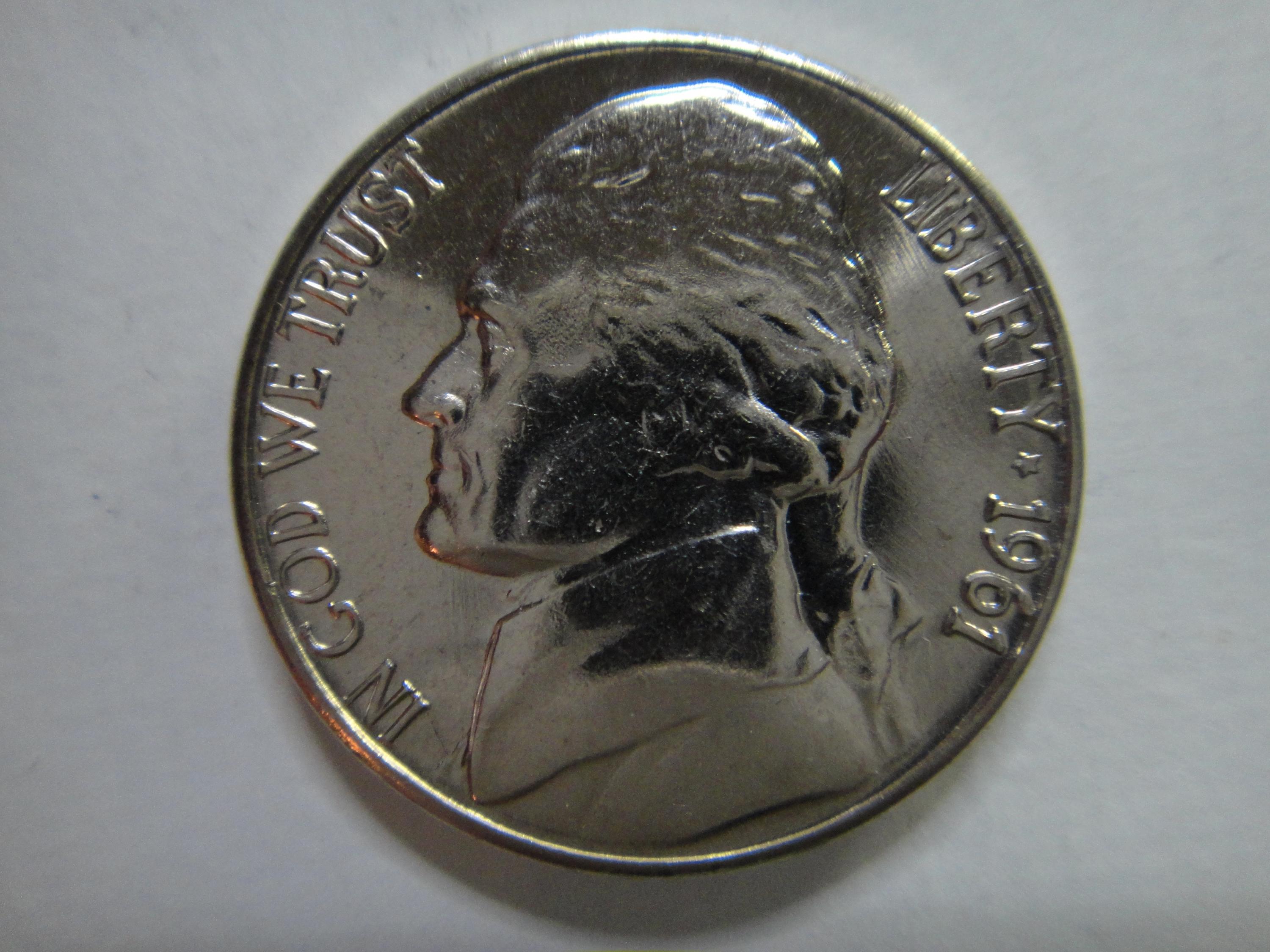 1961-D Jefferson Nickel MS-64 (Near Gem) 1 Step Strong Strike Decent ...