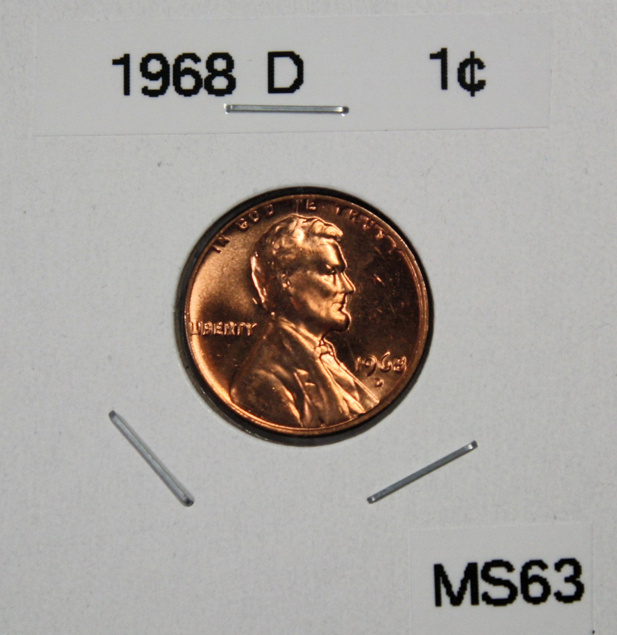 1968 D Lincoln Memorial Cent - For Sale, Buy Now Online - Item #403939