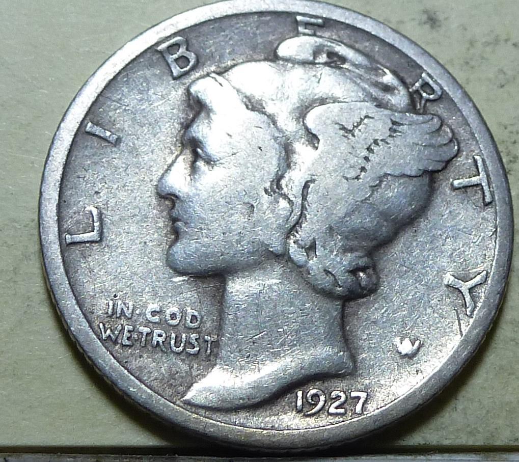 1927-P VERY FINE Mercury Dime VF ( A124 ) - For Sale, Buy Now Online ...