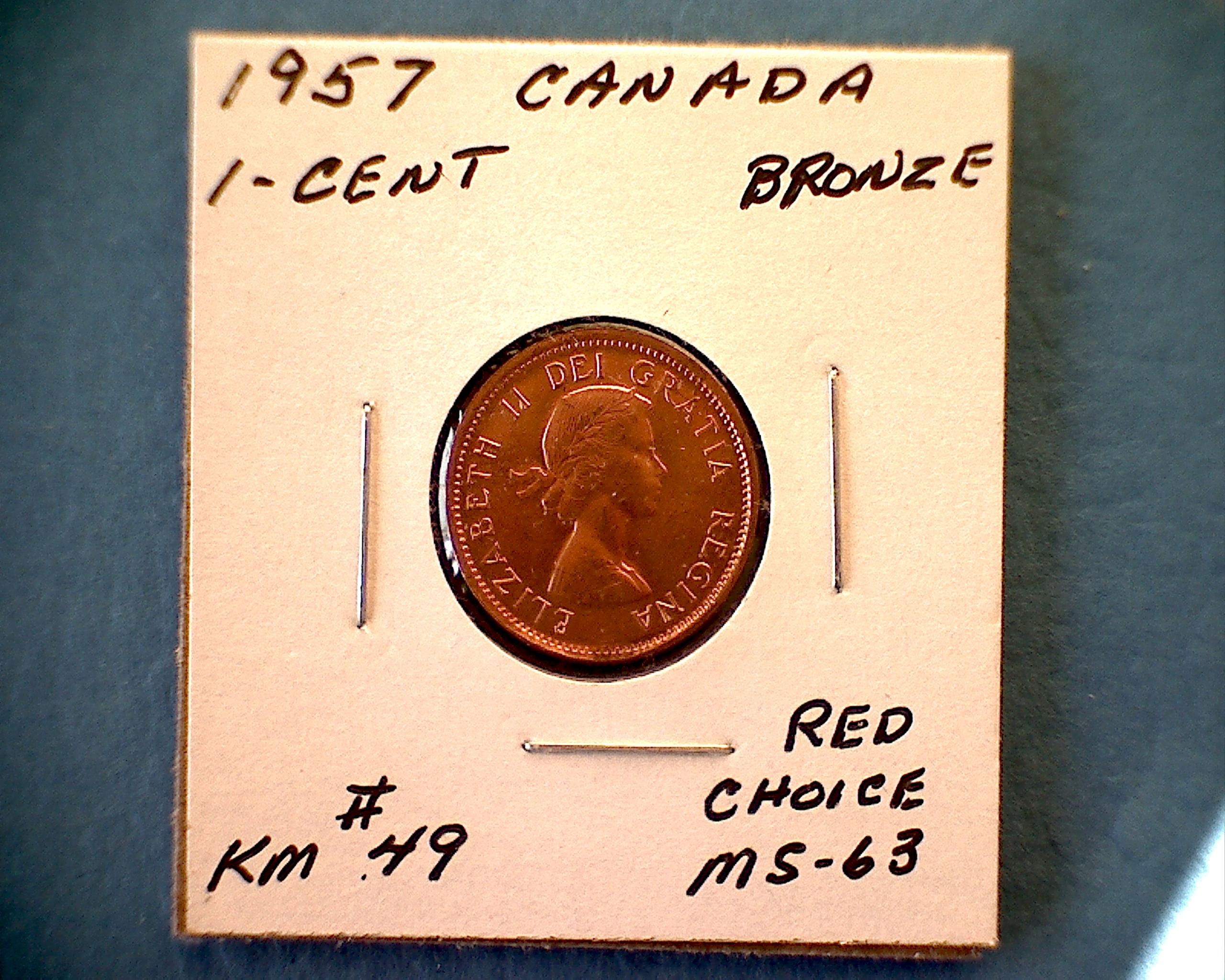 1957 CANADA ONE CENT QUEEN ELIZABETH 11 - For Sale, Buy Now Online ... 1957 CANADA ONE CENT QUEEN ELIZABETH 11 - For Sale, Buy Now Online ...
