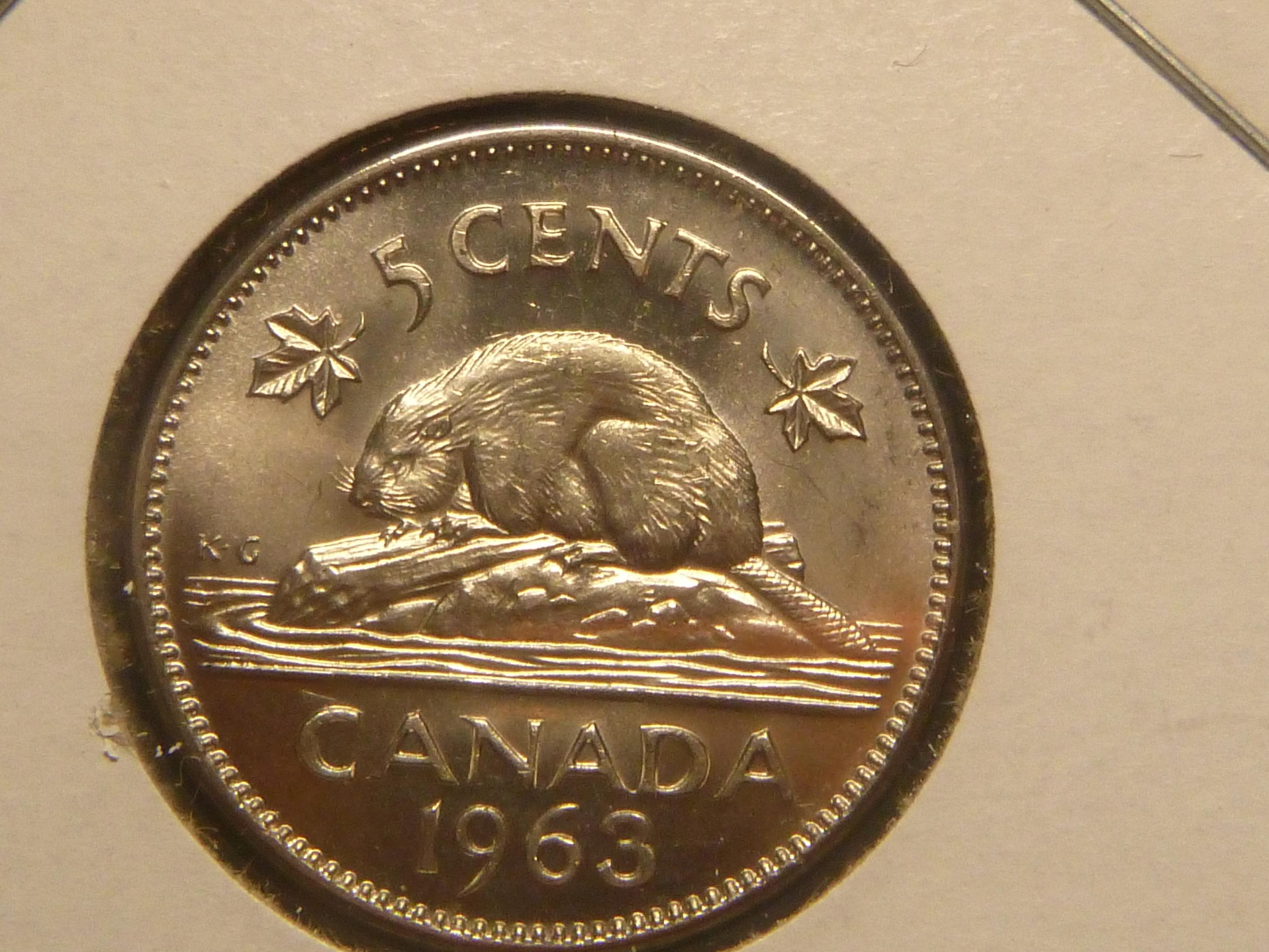 CANADA 5 Cents 1963 - Elizabeth II 1st portrait; round - For Sale, Buy ...