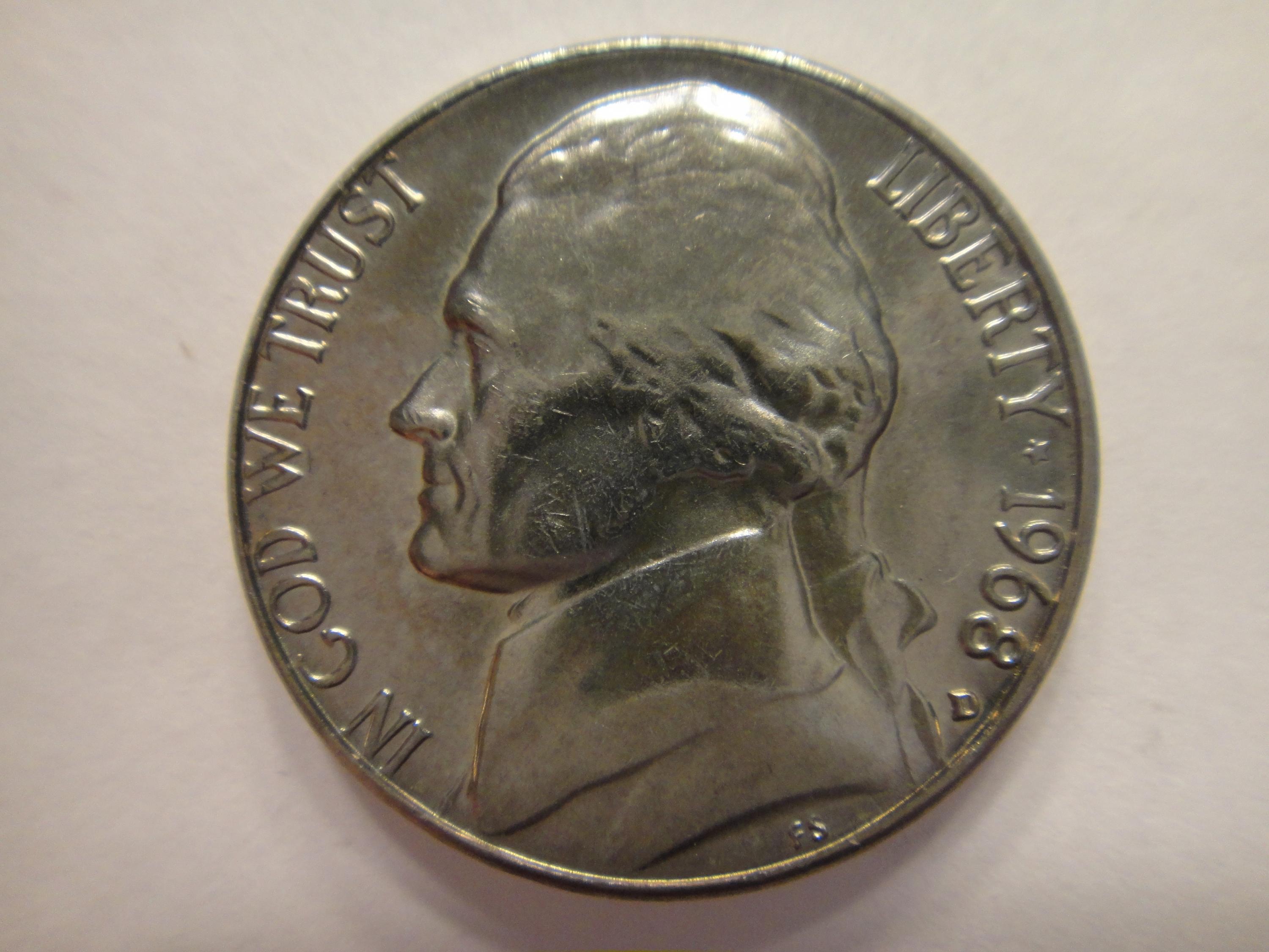 1968-D Jefferson Nickel MS-64 (Near Gem) Strong Strike - For Sale, Buy ...