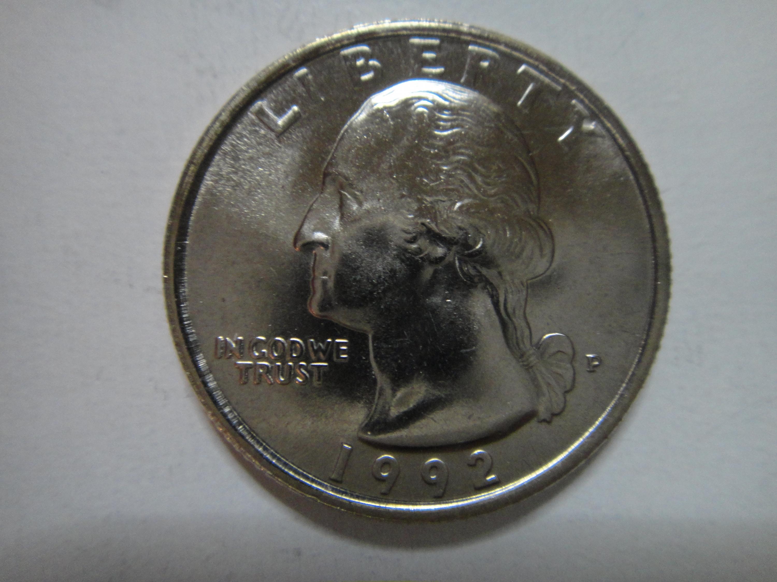 1992-P Washington Quarter MS-64 (Near Gem) - For Sale, Buy Now Online ...