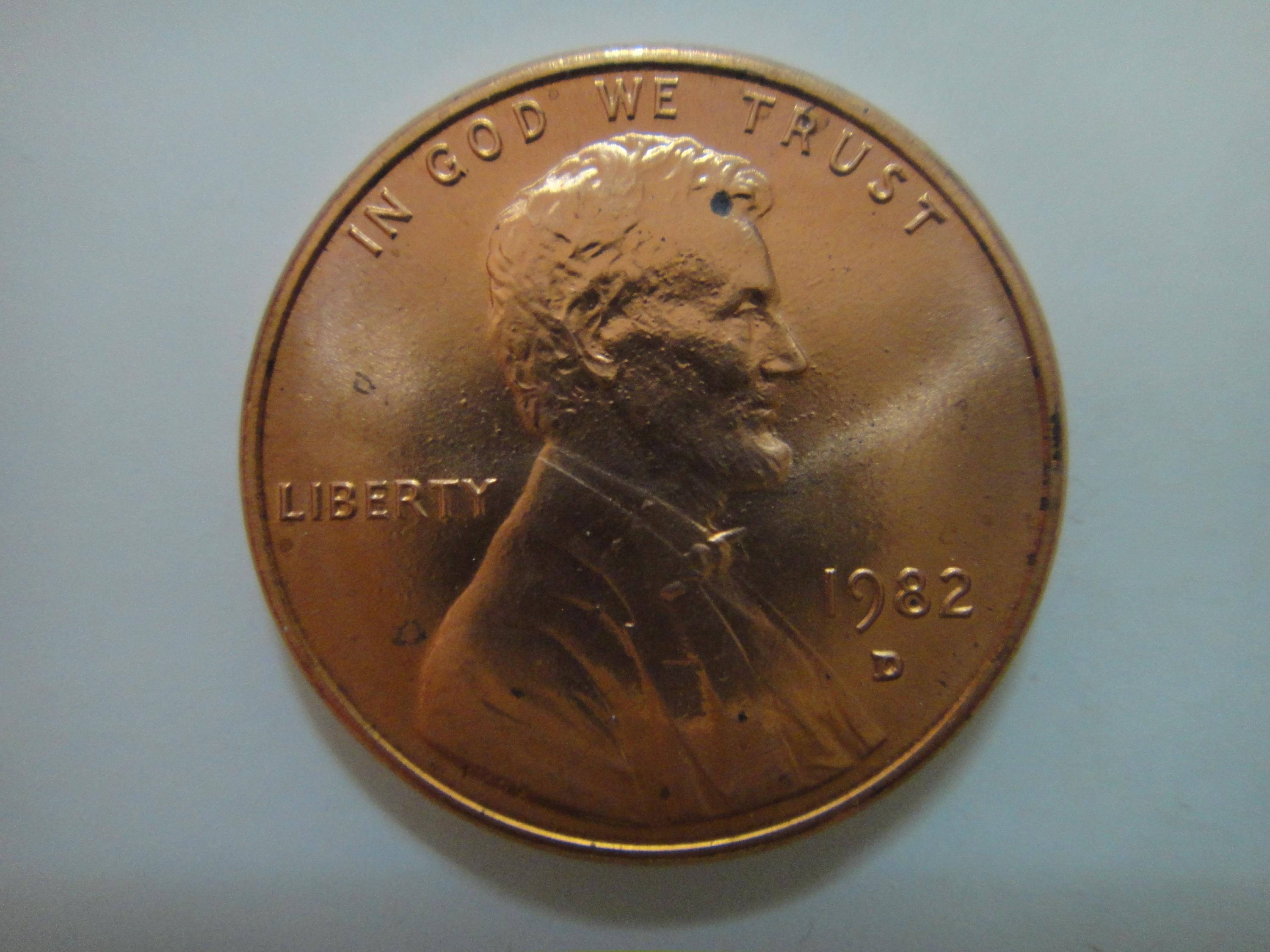 1982-D Zinc Small Date Lincoln Cent MS-66 (GEM+) RED - For Sale, Buy ...