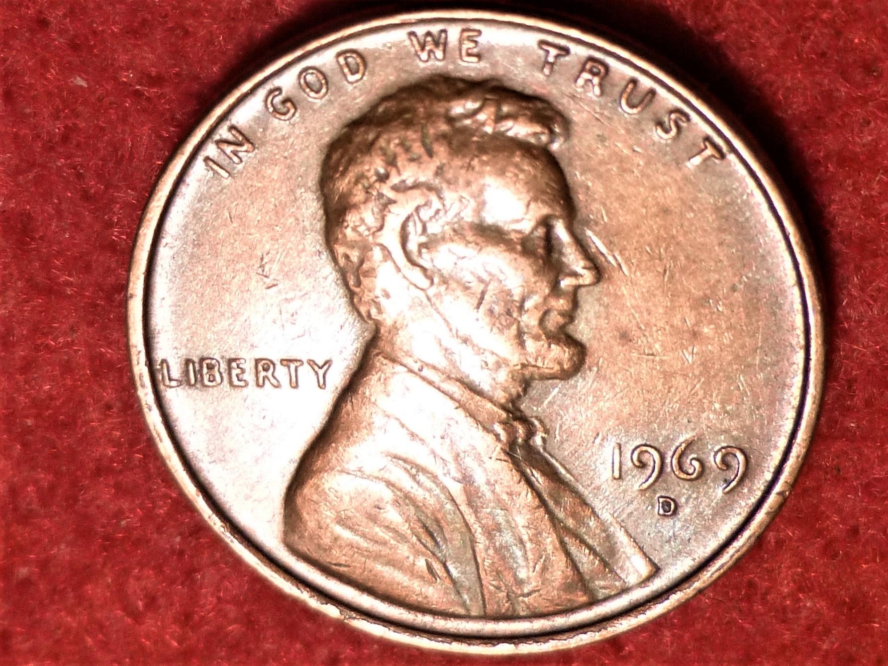 1969 D Lincoln Memorial Cent w/'Floating Roof' Error - For Sale, Buy ...