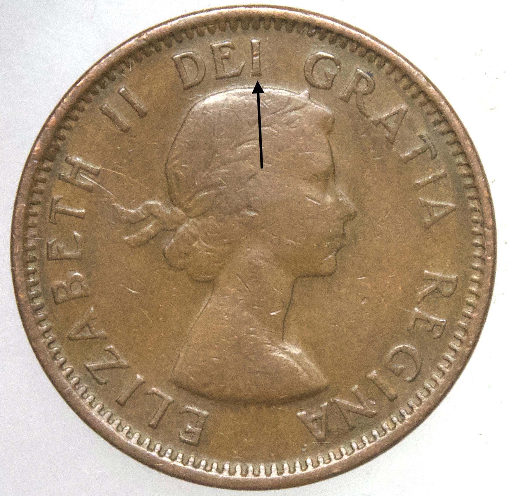 1953 CANADA 1 CENT 7 Scarce Shoulder Fold Variety For Sale Buy Now 1953 CANADA 1 CENT 7 Scarce Shoulder Fold Variety For Sale Buy Now