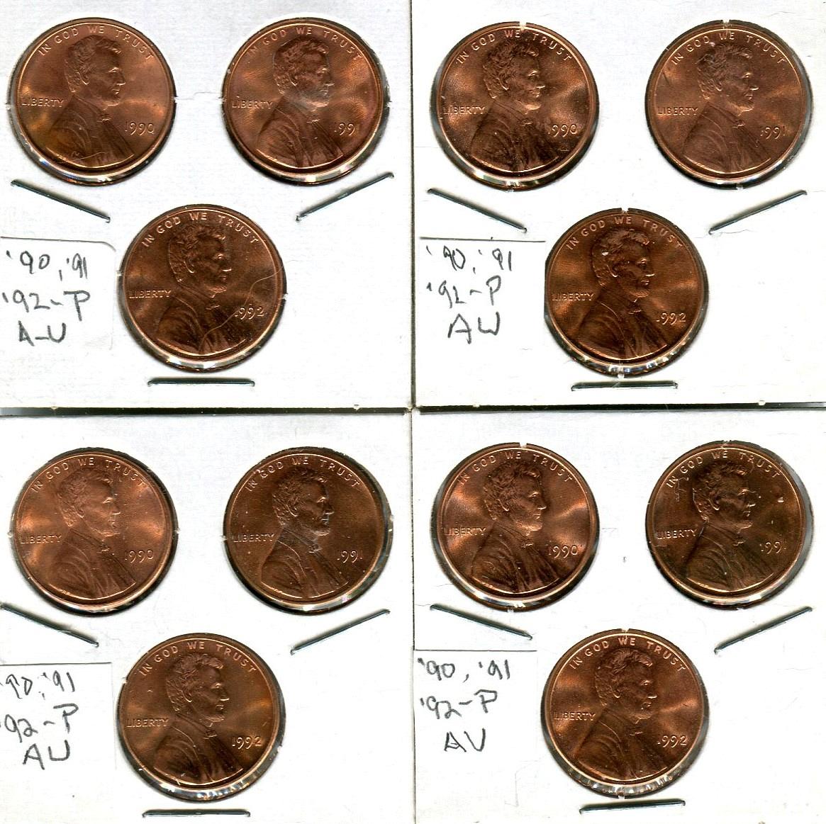 3 - LINCOLN CENTS 1990 - 91 - 92 - P A U - For Sale, Buy Now Online ...