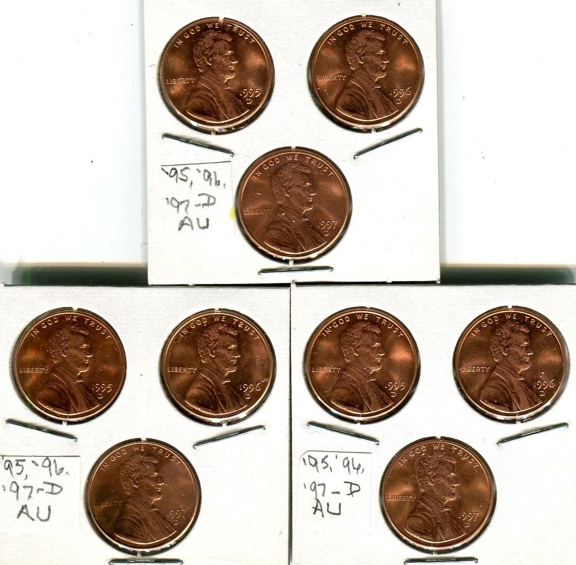 3 - LINCOLN CENTS 1995 - 96 - 97 - D A U - For Sale, Buy Now Online ...