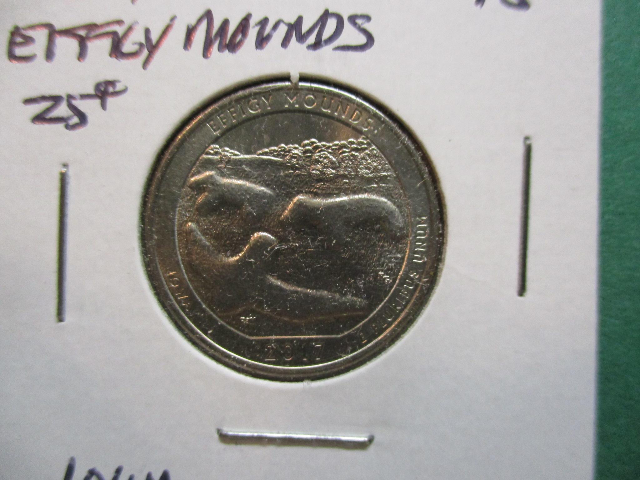 2017-P Effigy Mounds America the Beautiful Quarter. item: 25 AB17P IA ...
