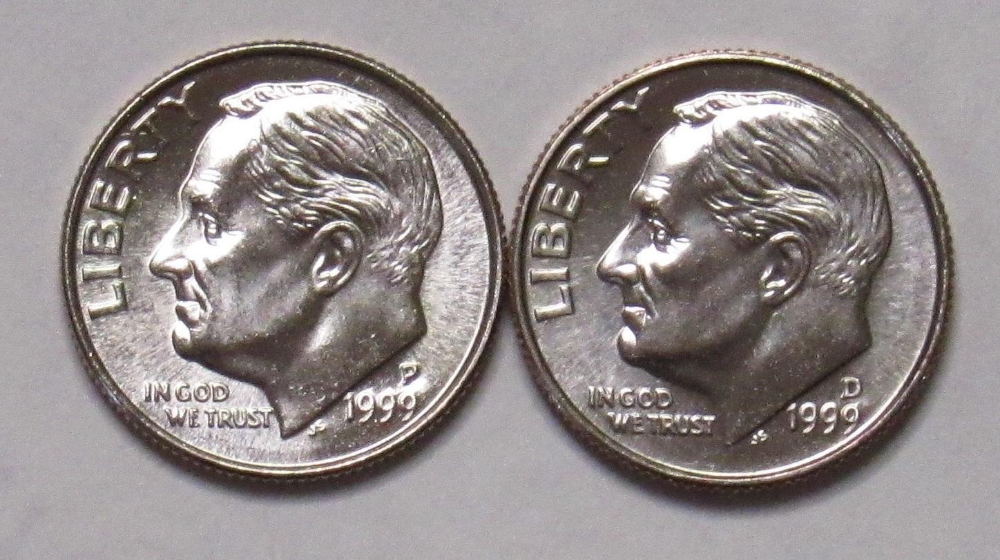 1999 P&D Roosevelt Dimes in BU - For Sale, Buy Now Online - Item #476580