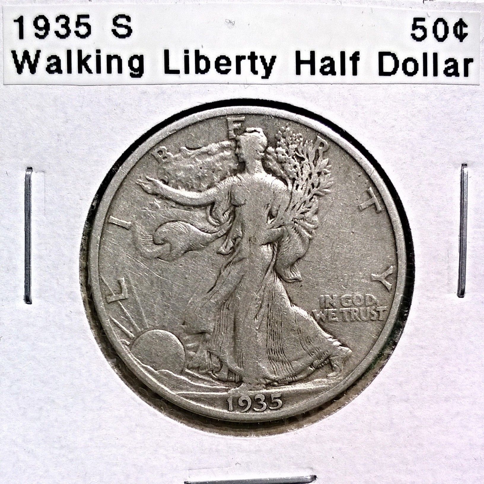 1935 S Walking Liberty Half Dollar - Free Shipping for additional coins ...