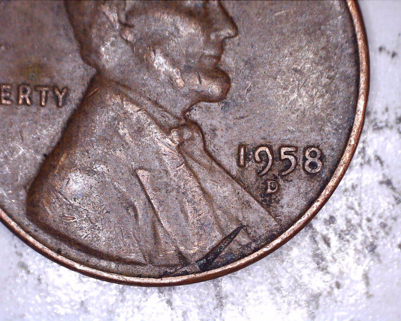 1958 D Obverse lamination peal - For Sale, Buy Now Online - Item #484068