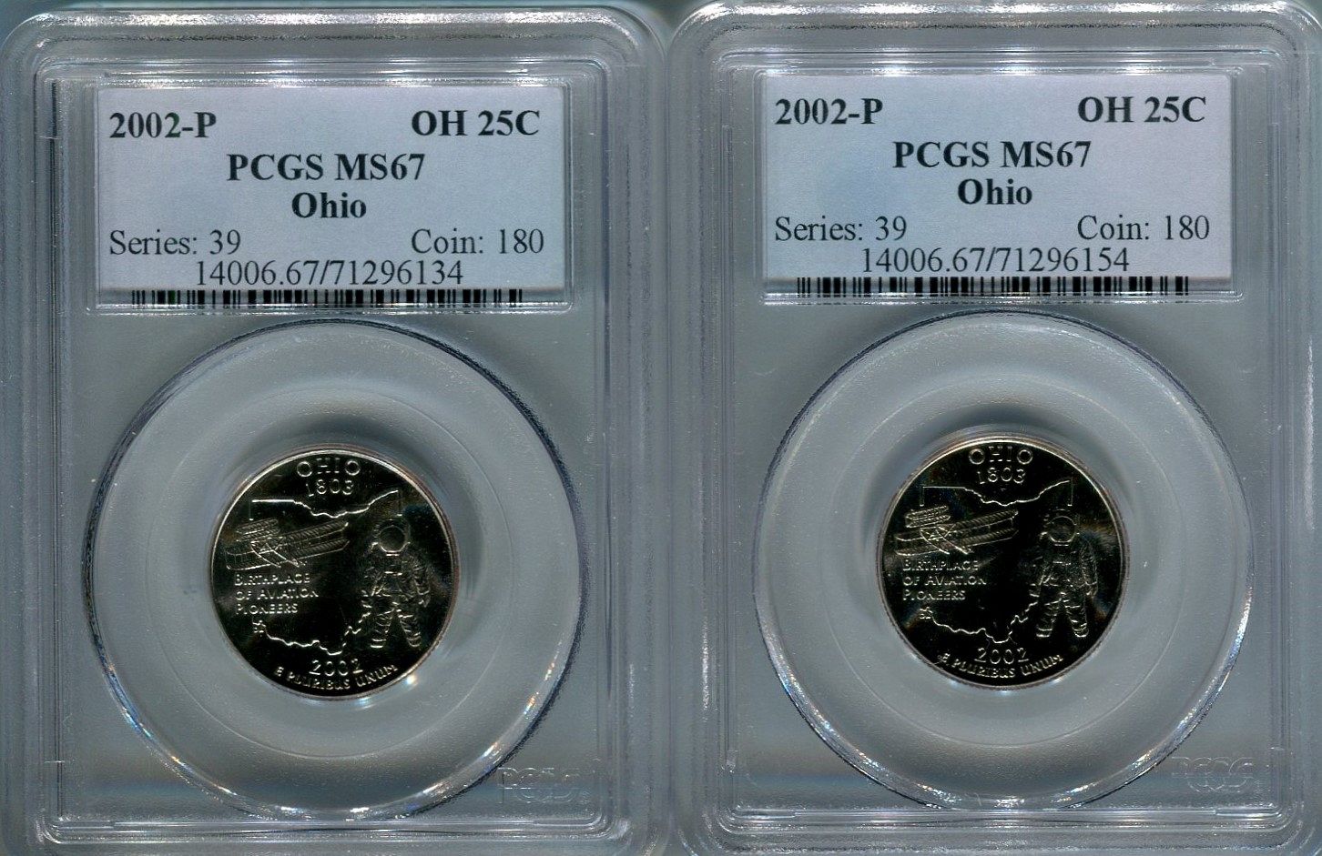 2 - 2002- P OHIO State Quarter PCGS MS - 67 - For Sale, Buy Now Online ...