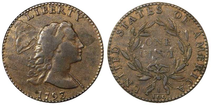 1793 Liberty Cap Large Cent Early Copper Penny Coin Value Prices ...