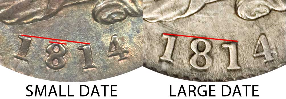 1814 Capped Bust Dime All Varieties Large Type - Wide Border Coin Value ...